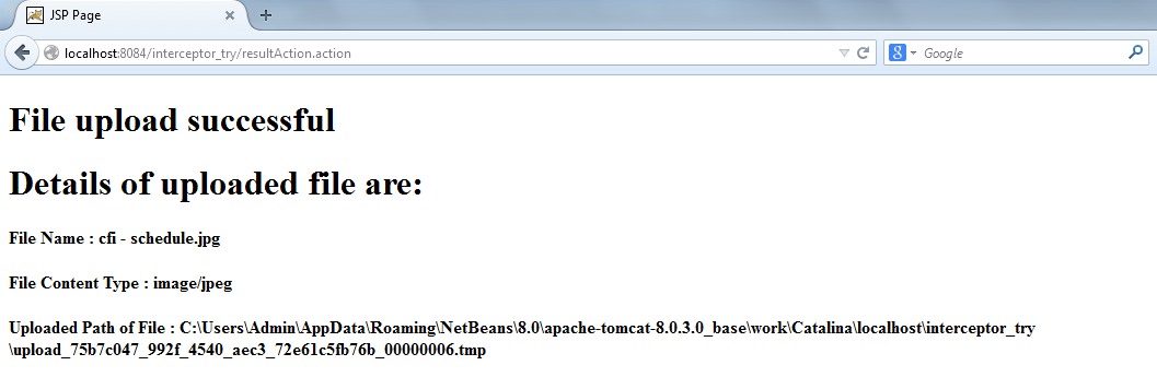 Struts fileUpload Interceptor | Struts Tutorial by Wideskills